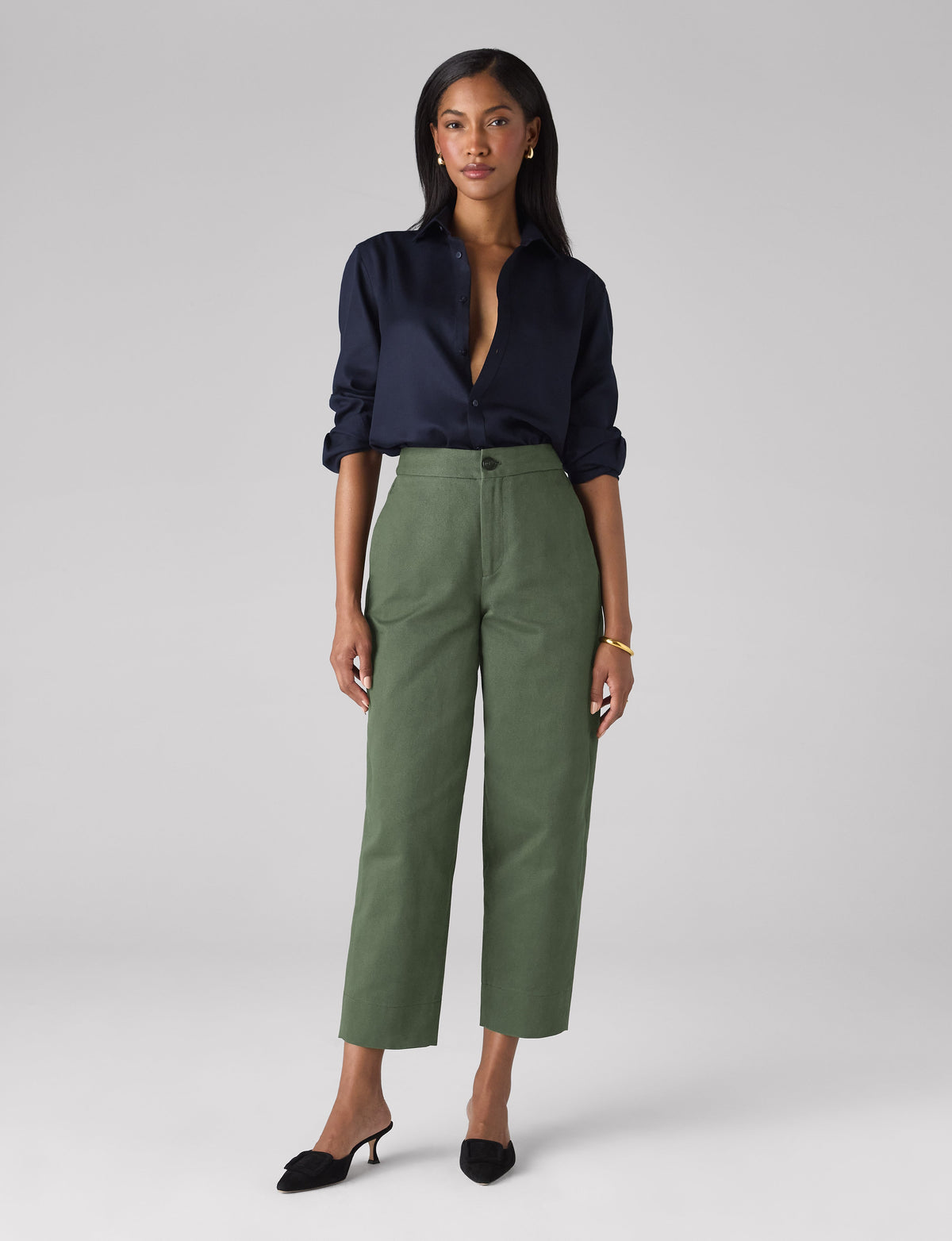 Chartwell Trouser: Cotton Twill, Khaki – With Nothing Underneath