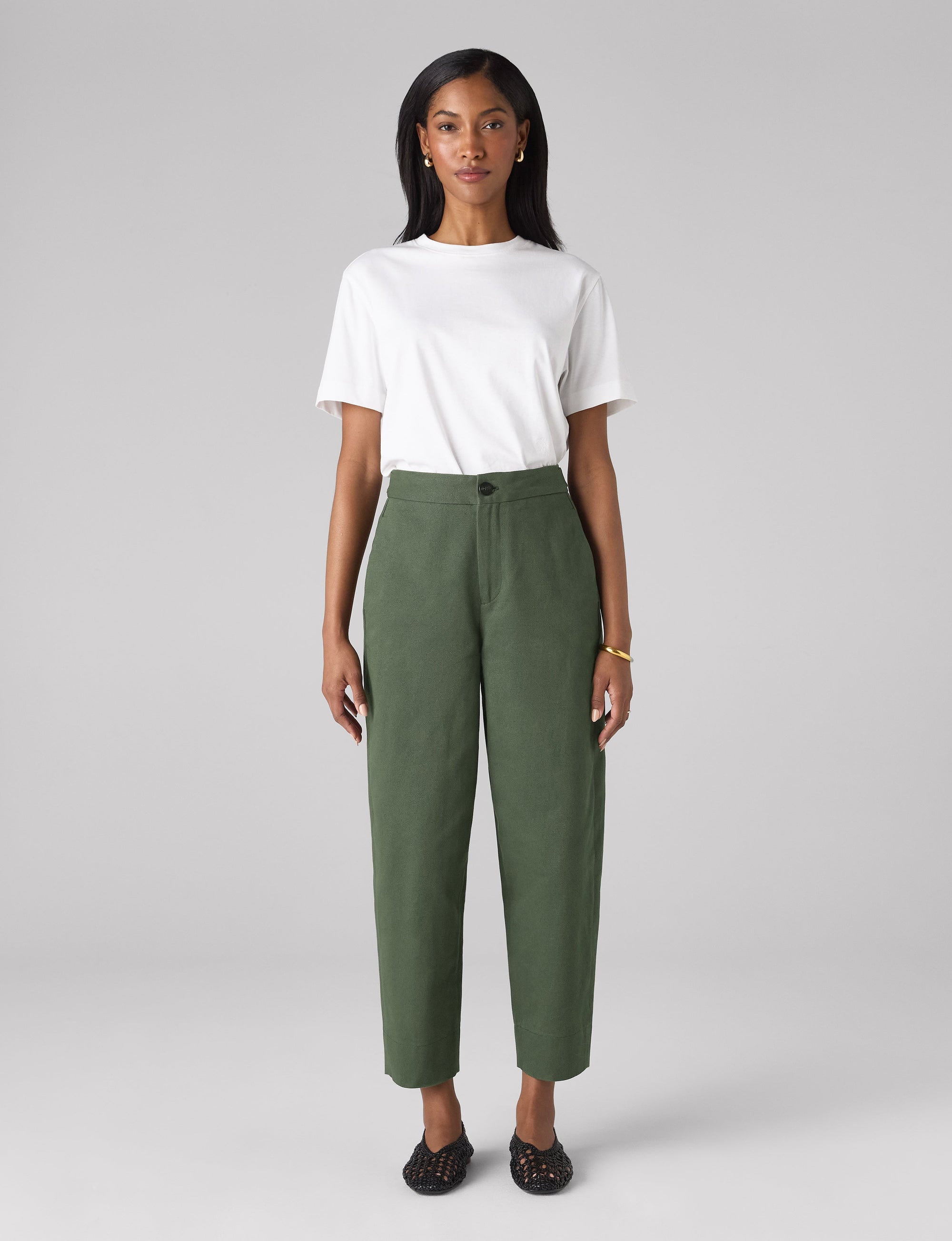 Chartwell Trouser: Cotton Twill, Khaki – With Nothing Underneath
