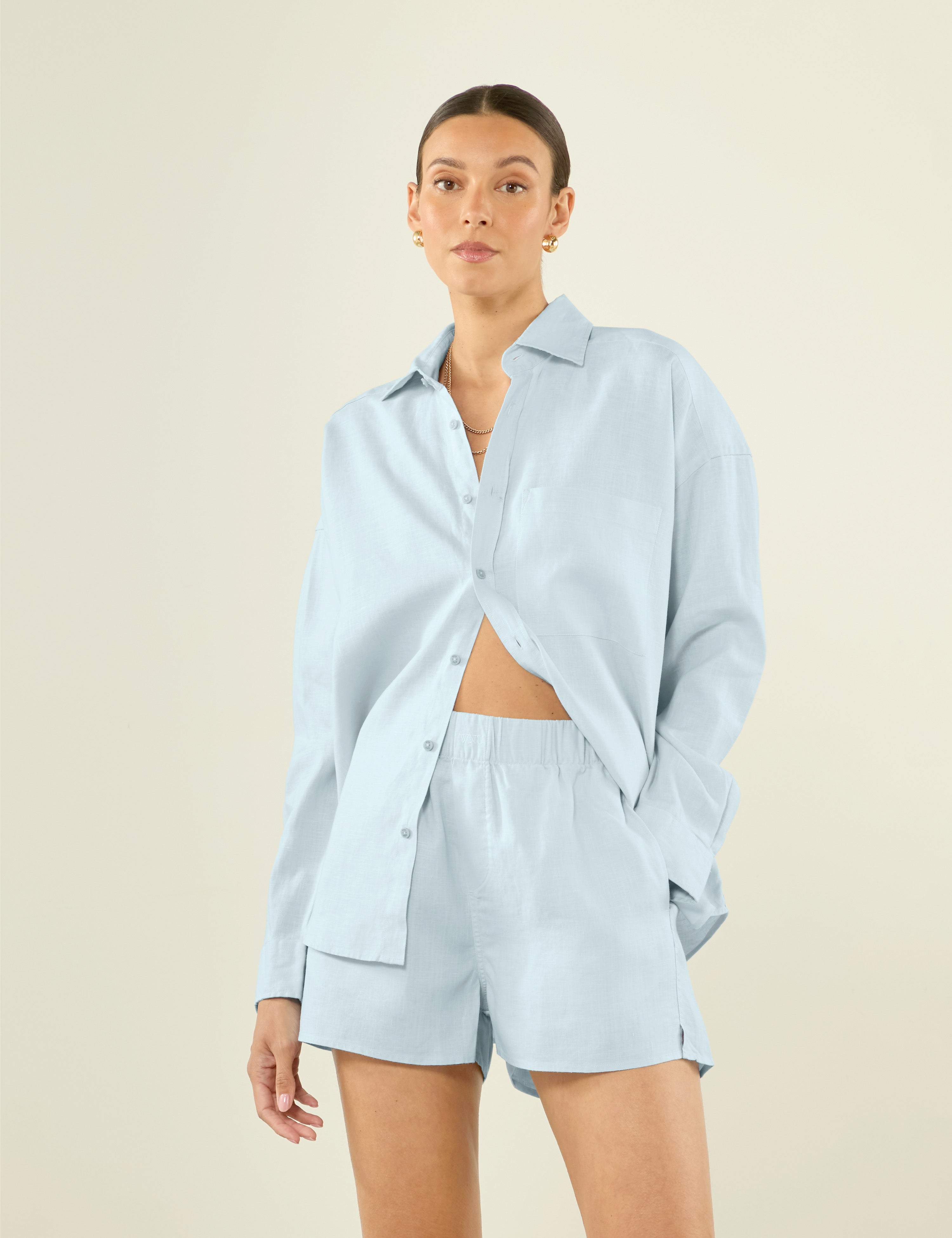 The Weekend: Hemp Shirt & Boxer Set, Periwinkle Blue – With Nothing ...