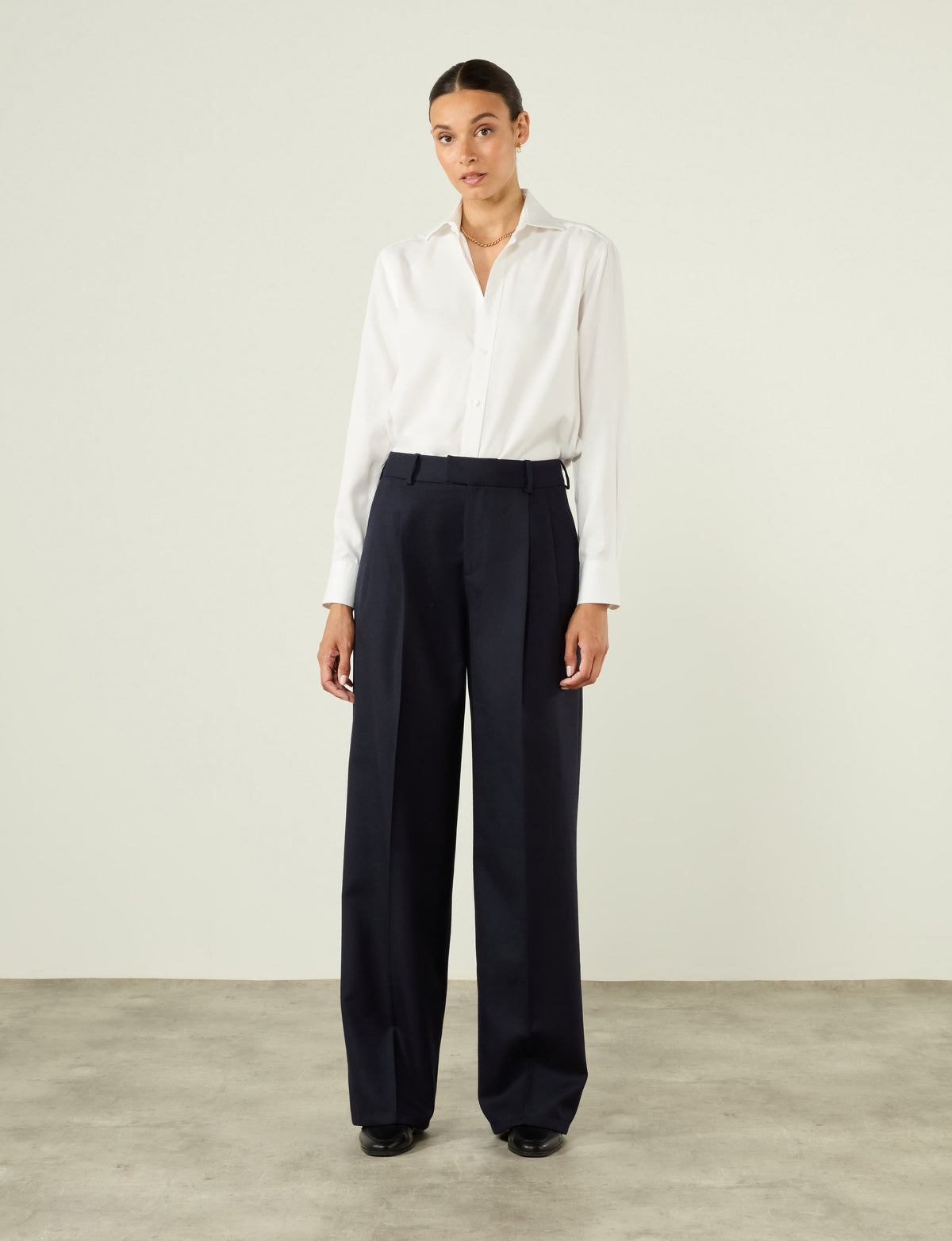 Rampling Trouser: Wool, Navy Blue – With Nothing Underneath